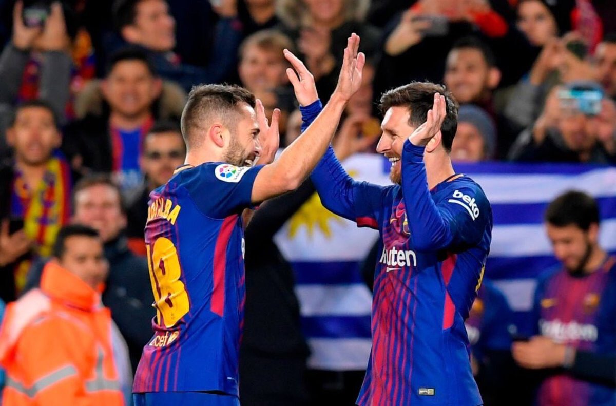 Jordi Alba And Messi
