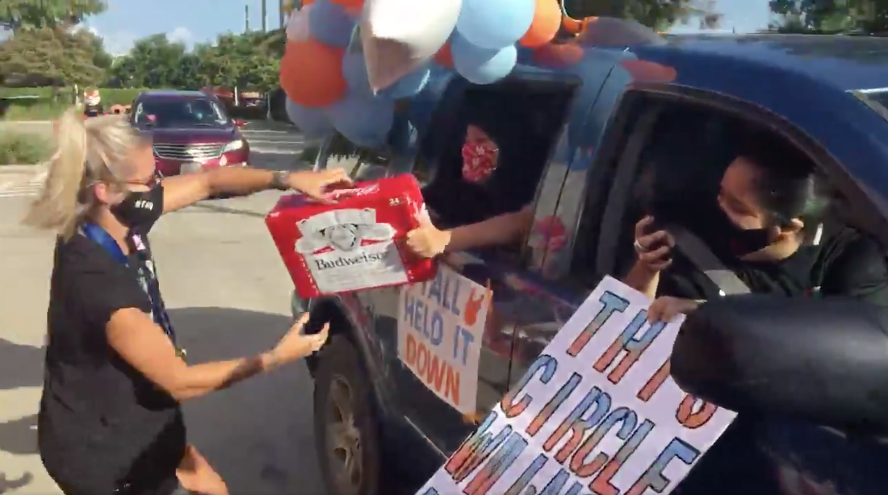 Fans Bring Players Beer During Houston Dash Parade
