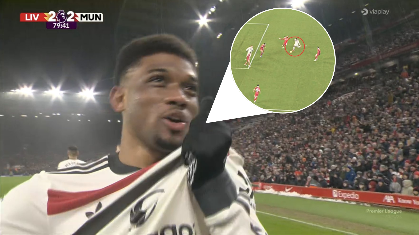 Watch: Amad Diallo goal hands United late 2-2 draw at Anfield