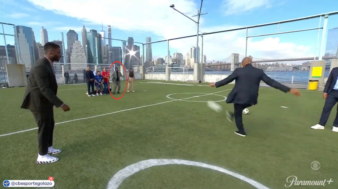 Thierry Henry blasts free kick into Micah Richards' face on CBS