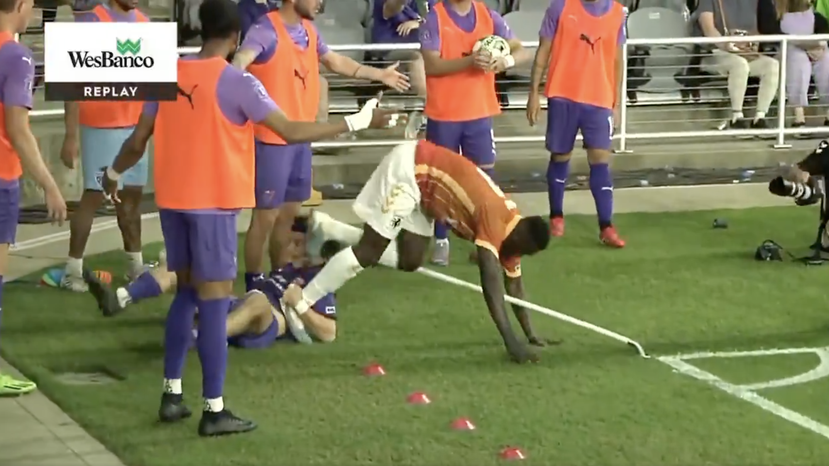 Crazy red card in USL Championship sees Louisville City player kicked ...