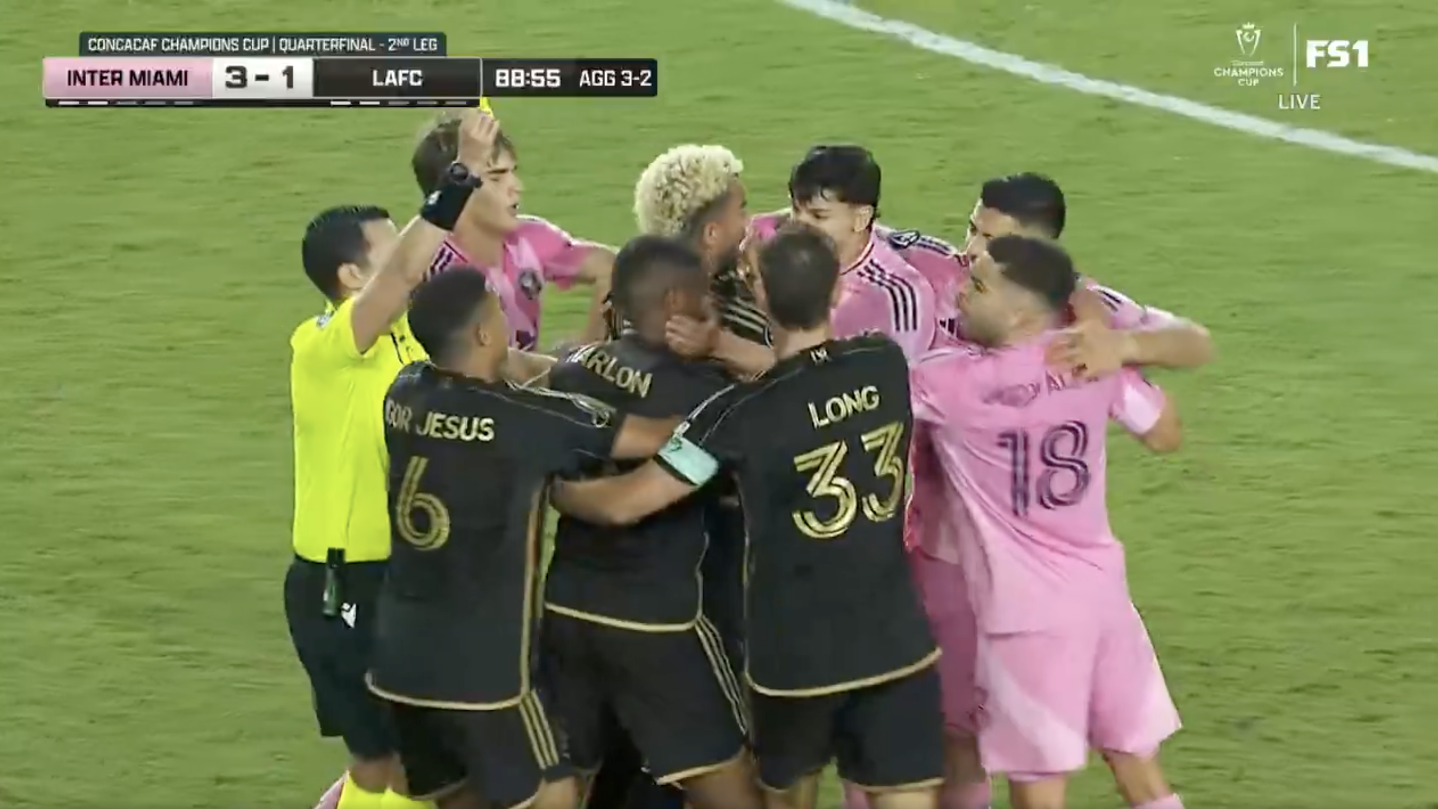Watch: Inter Miami LAFC fight after cheap shot on Lionel Messi