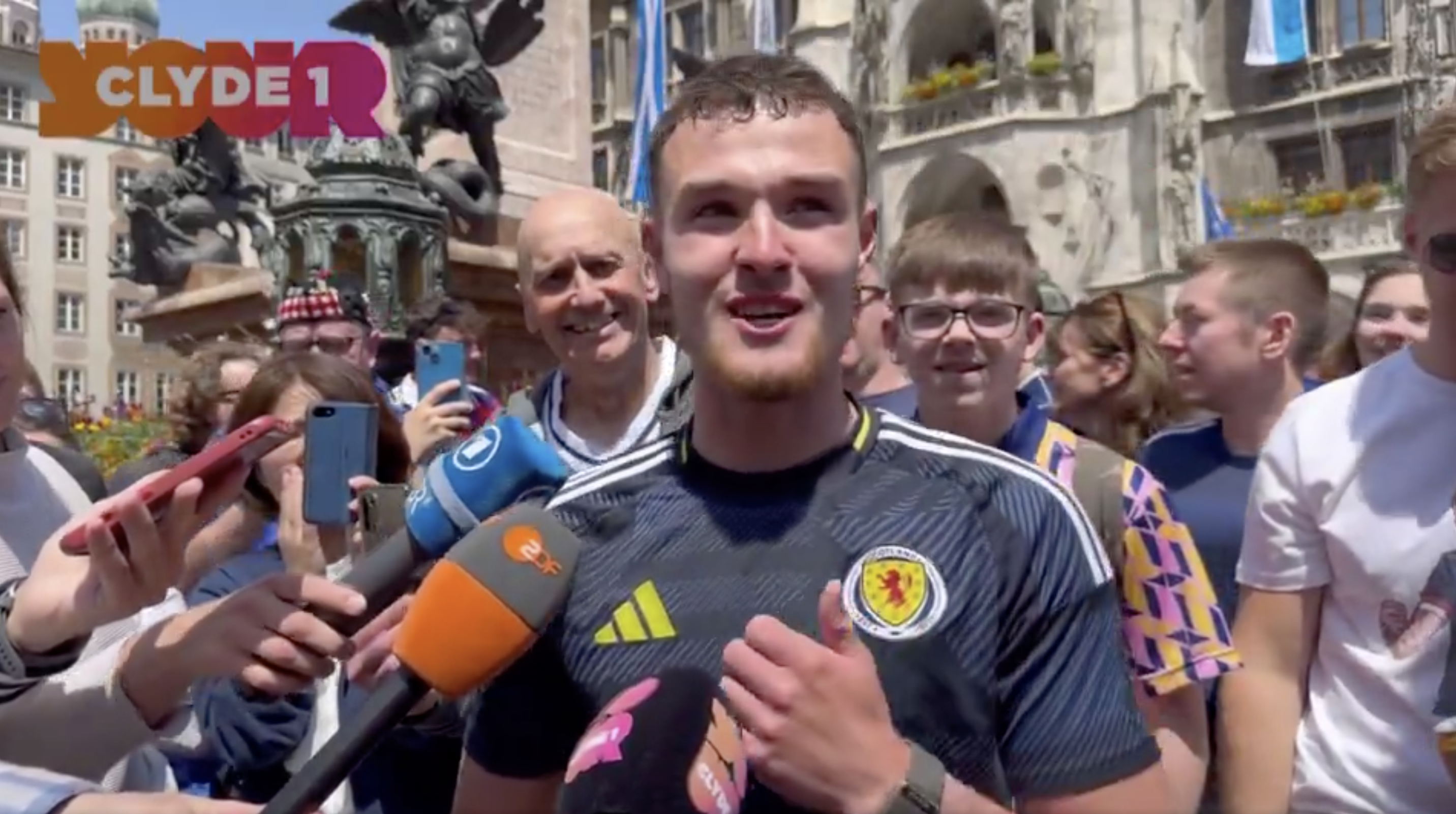 Watch: Scotland fan receives hero’s welcome in Munich after walking ...