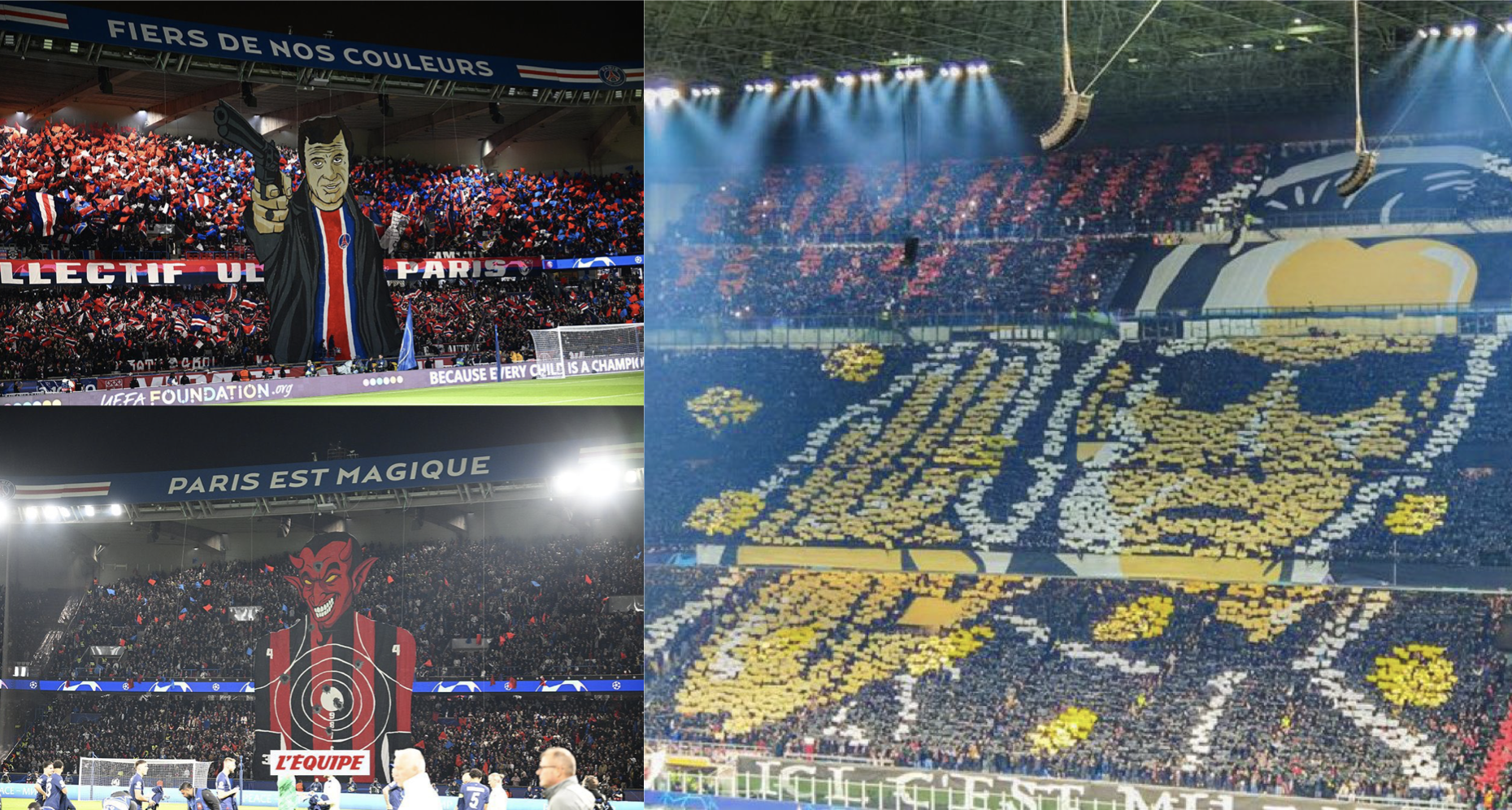 AC Milan tifo vs PSG: Matrix response to PSG's gunslinger