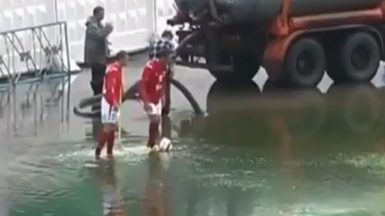 Puddle Corner Kick Requires Resourcefulness
