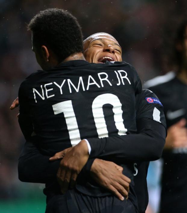 Neymar Jr and Kylian Mbappe Champions League
