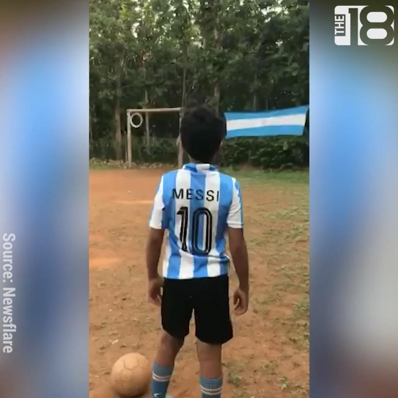 Little Messi Had His Idol's Free Kick Routine Down To A Tee