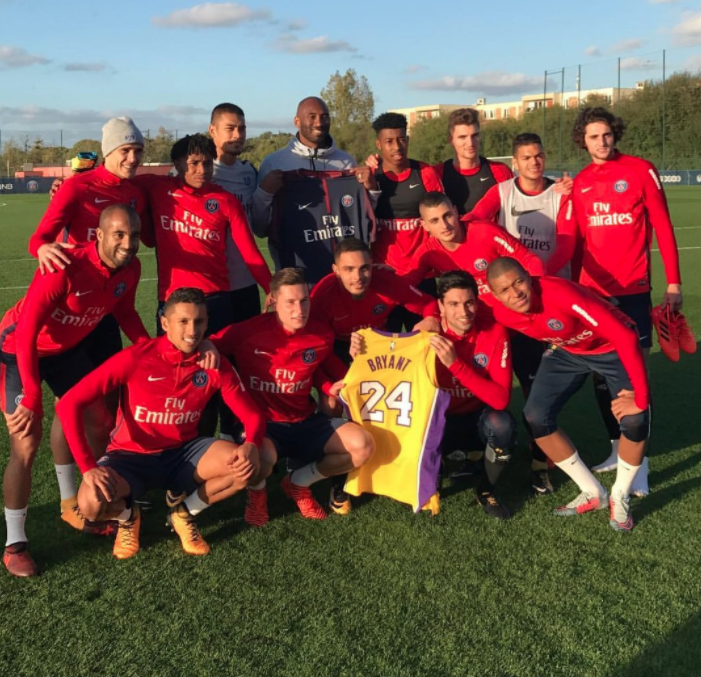 Kobe Bryant Meets PSG At Training Session
