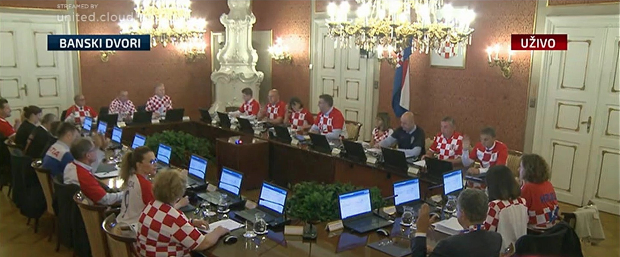 Croatia Cabinet Members Conduct A Meeting All Wearing Croatia Jerseys ...