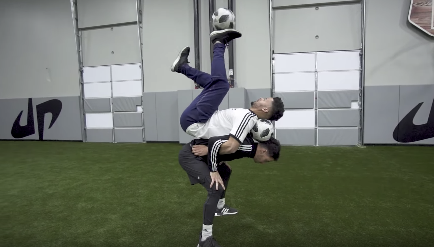 Insane Football vs. Football Trick Shots