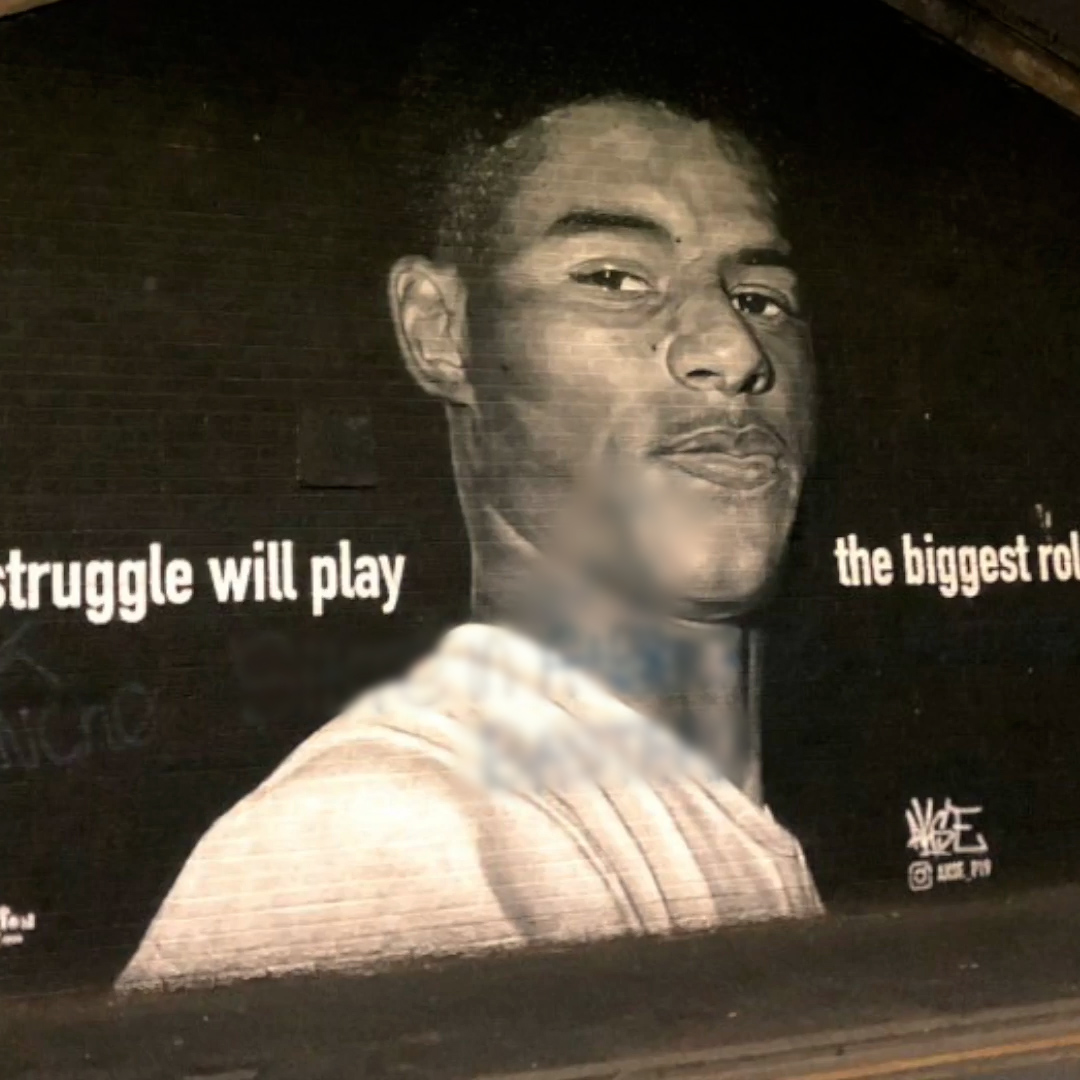 Marcus Rashford Mural Defaced after Euro 2020